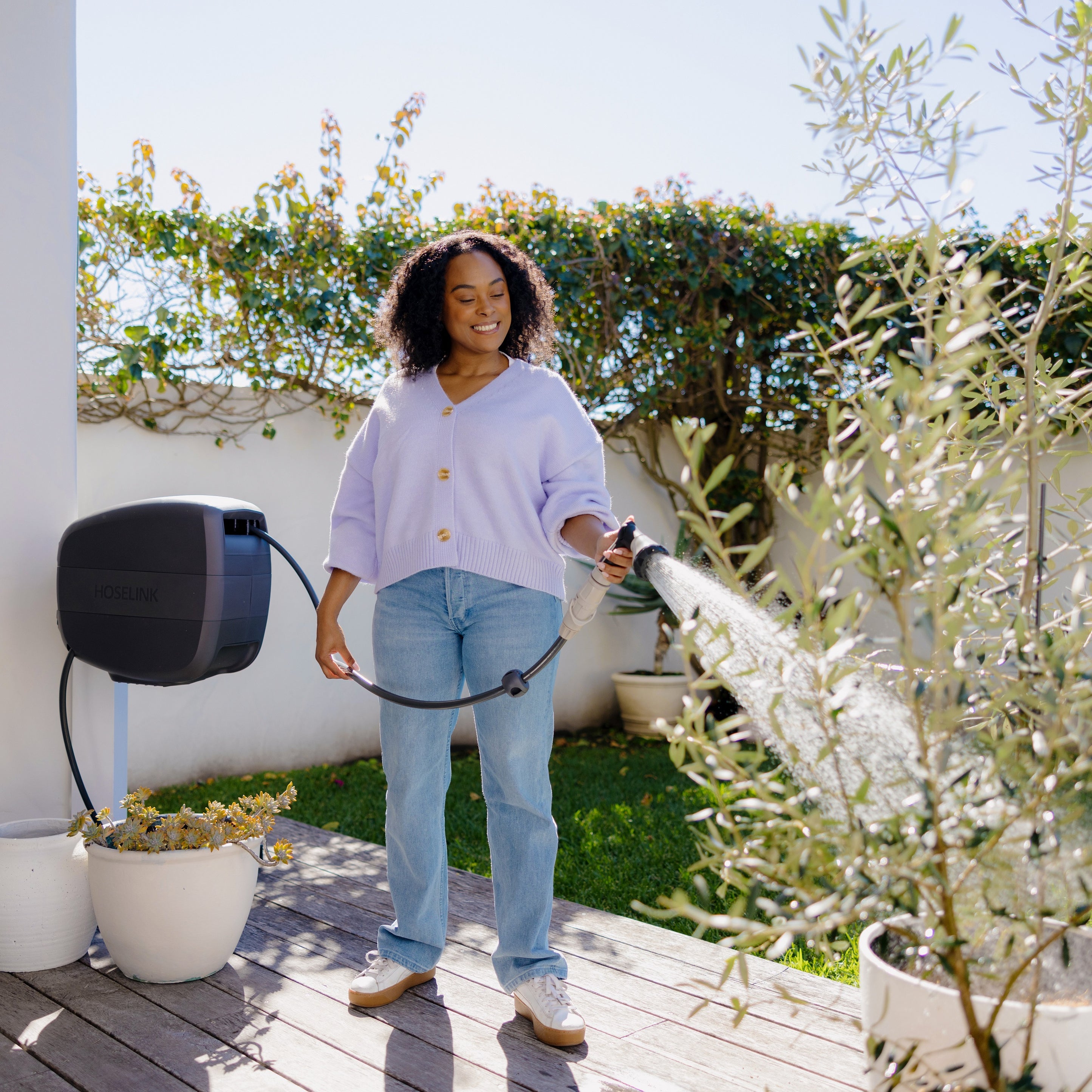Retractable Garden Hose Reel | 90ft - 100ft | Charcoal | Evolve Series ...