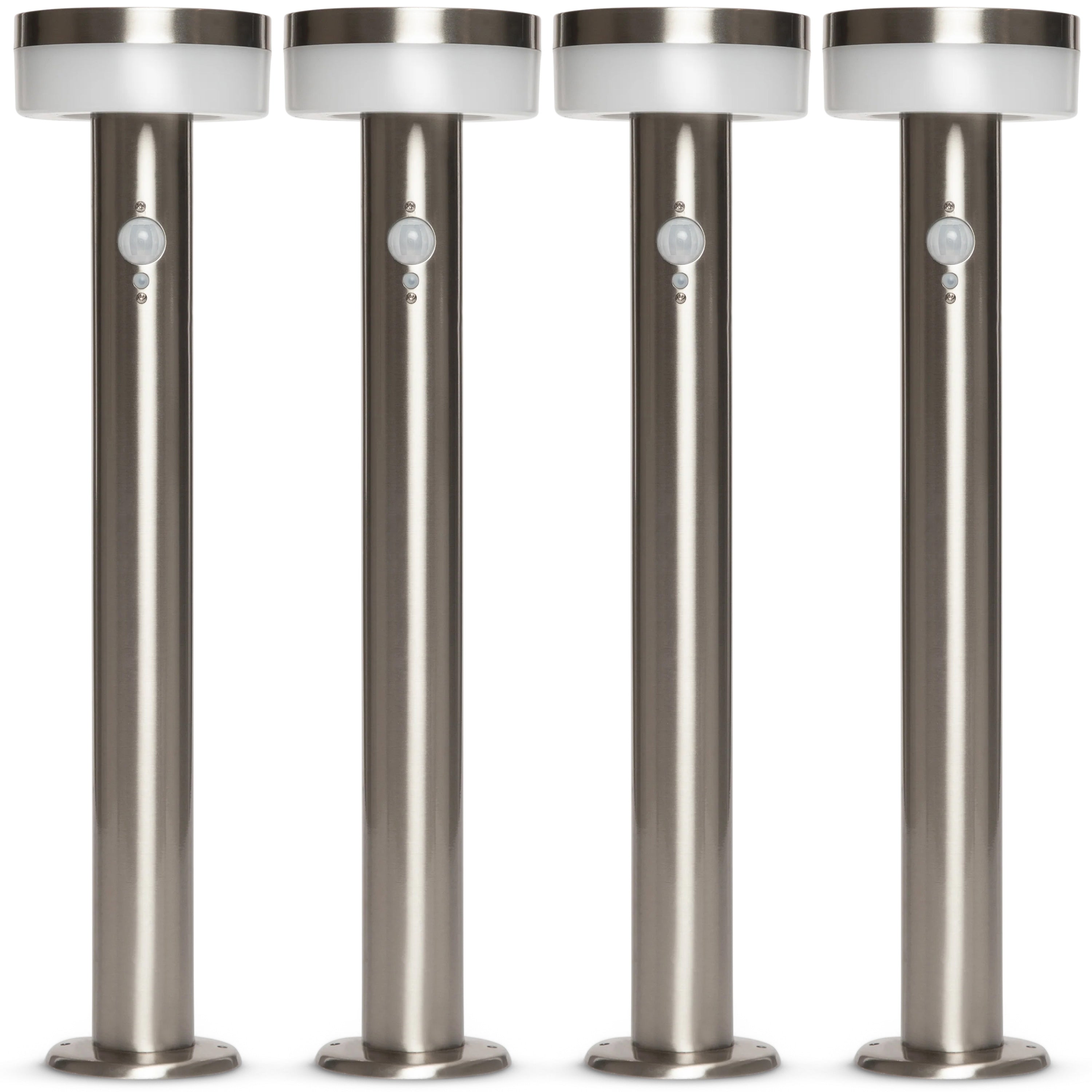 Solar Bollard Light | Stainless Steel | Motion Sensor | 4 Pack ...