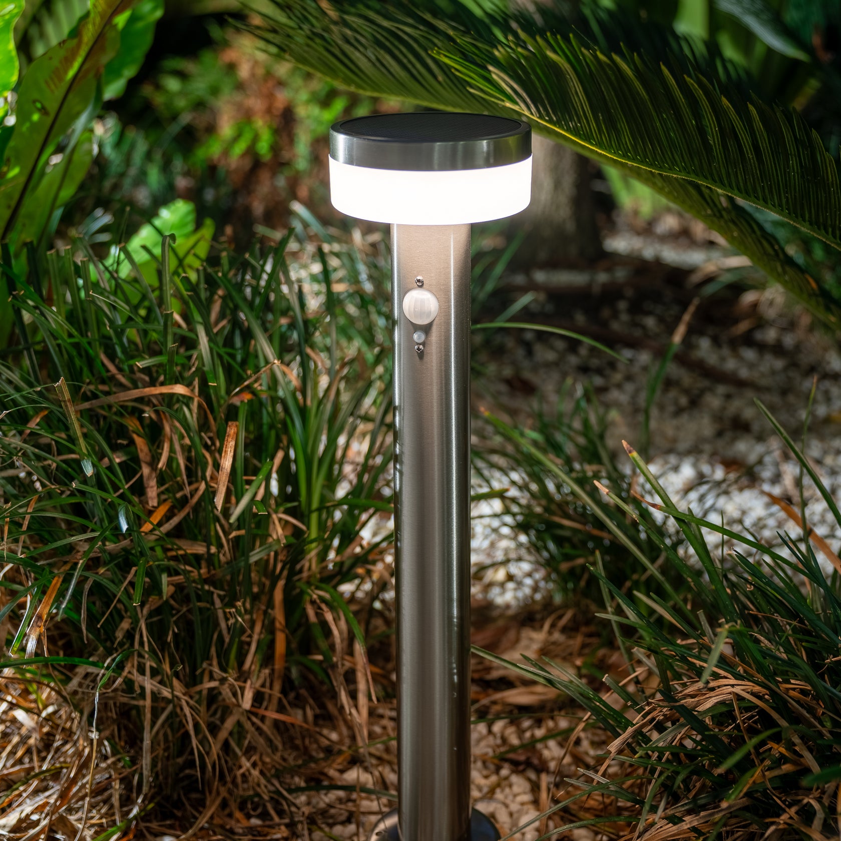 Solar Bollard Light | Stainless Steel | Motion Sensor – Hoselink USA